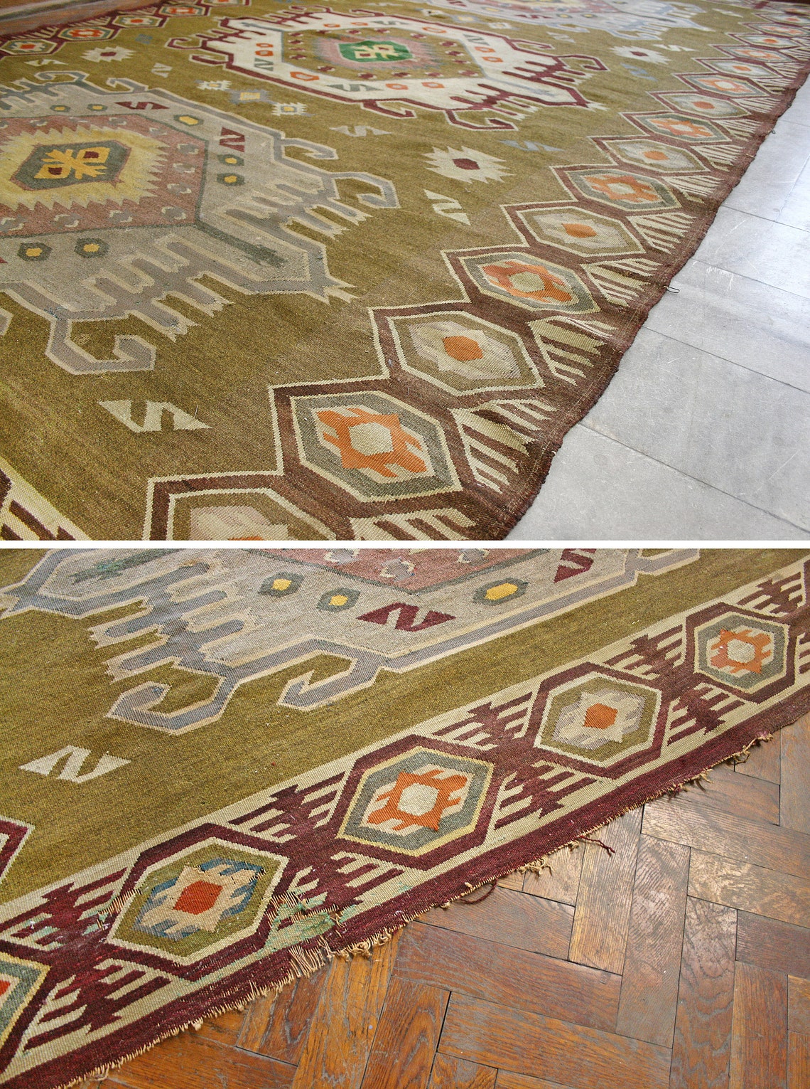 Large Vintage Traditional Polish Eastern European Handwoven | Etsy