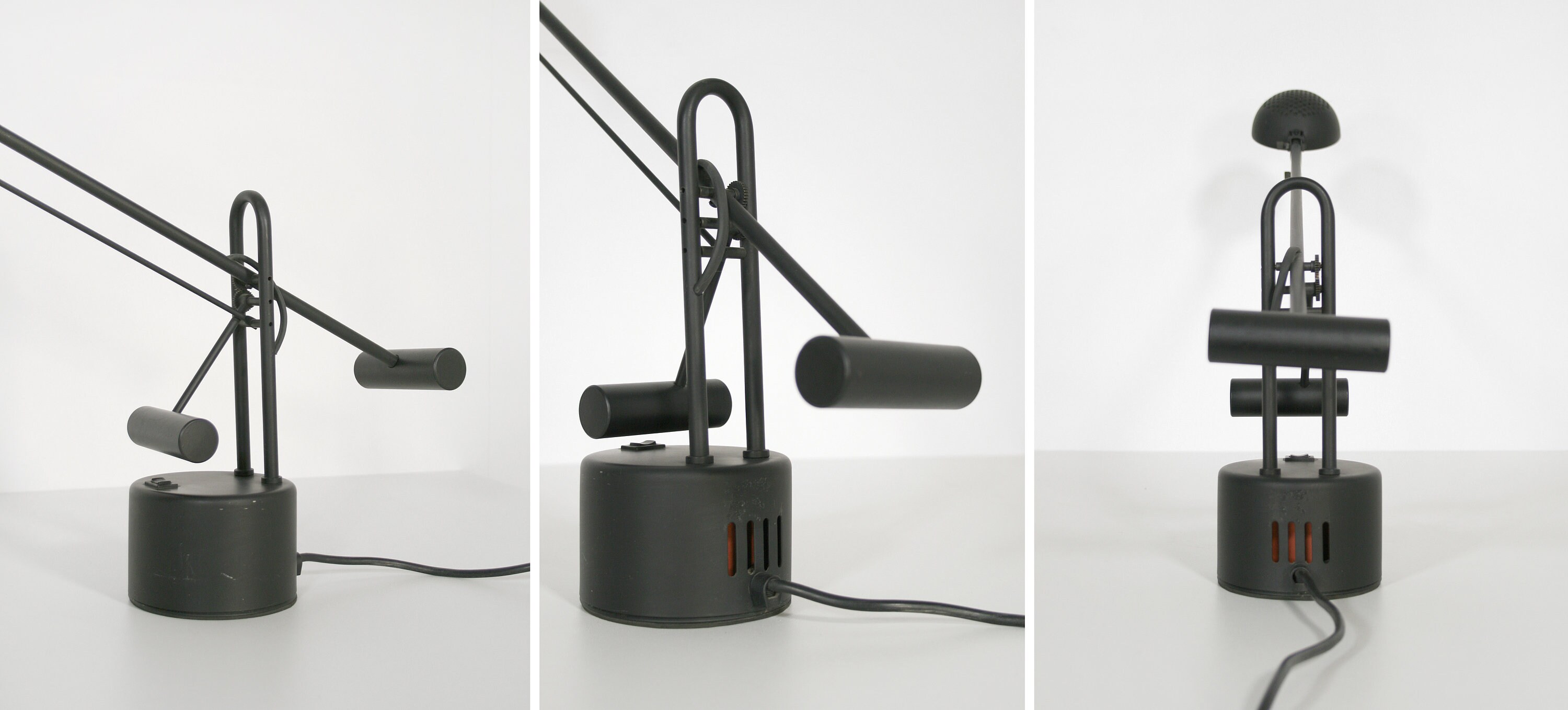 Vintage Stilplast Italian Postmodern Black Counter-balanced Halogen ...