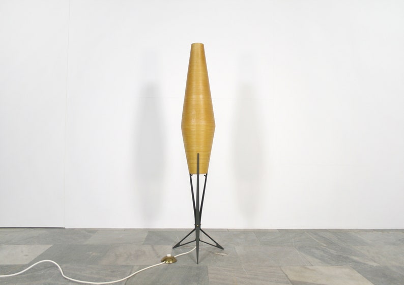 Vintage Novoplast Fibreglass Cocoon Floor Lamp Cast Iron Retro - Etsy