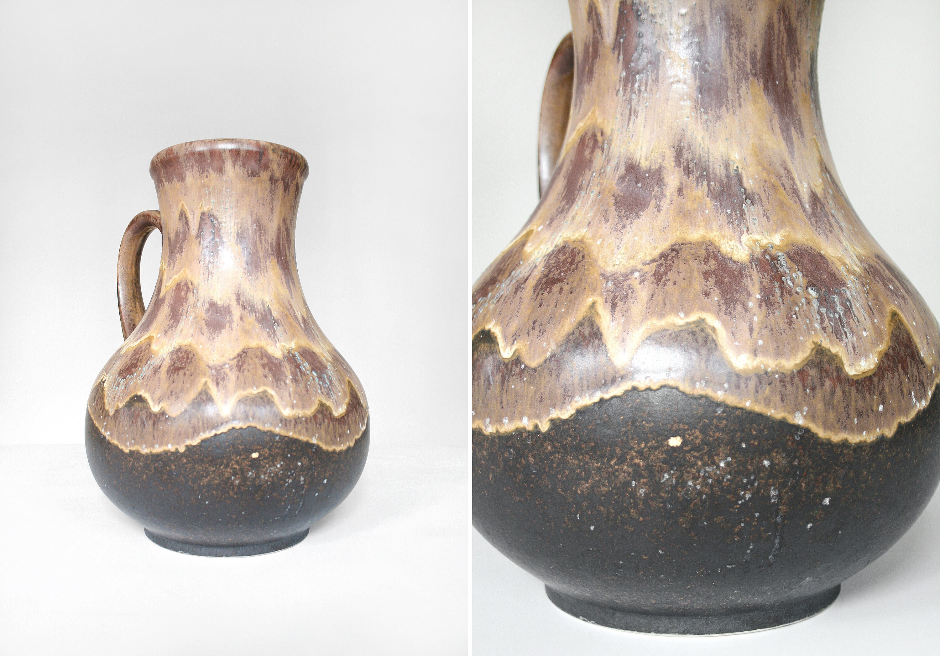 XL Vintage Dümler & Breiden Melting Ceramic Fat Lava Pitcher Floor Vase ...