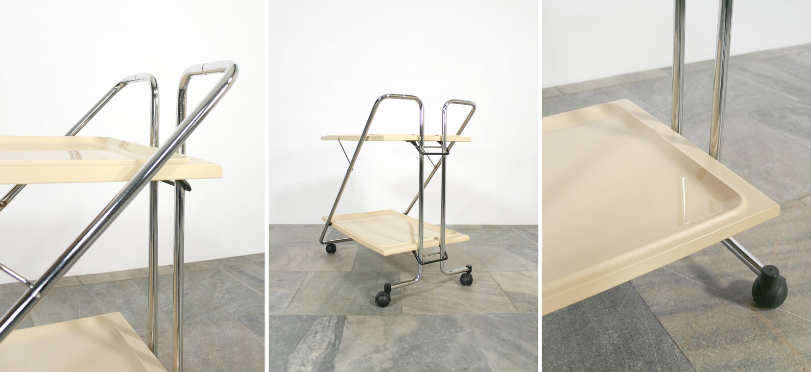 Vintage Creamy Beige Foldable Minibar Side End Table - Etsy