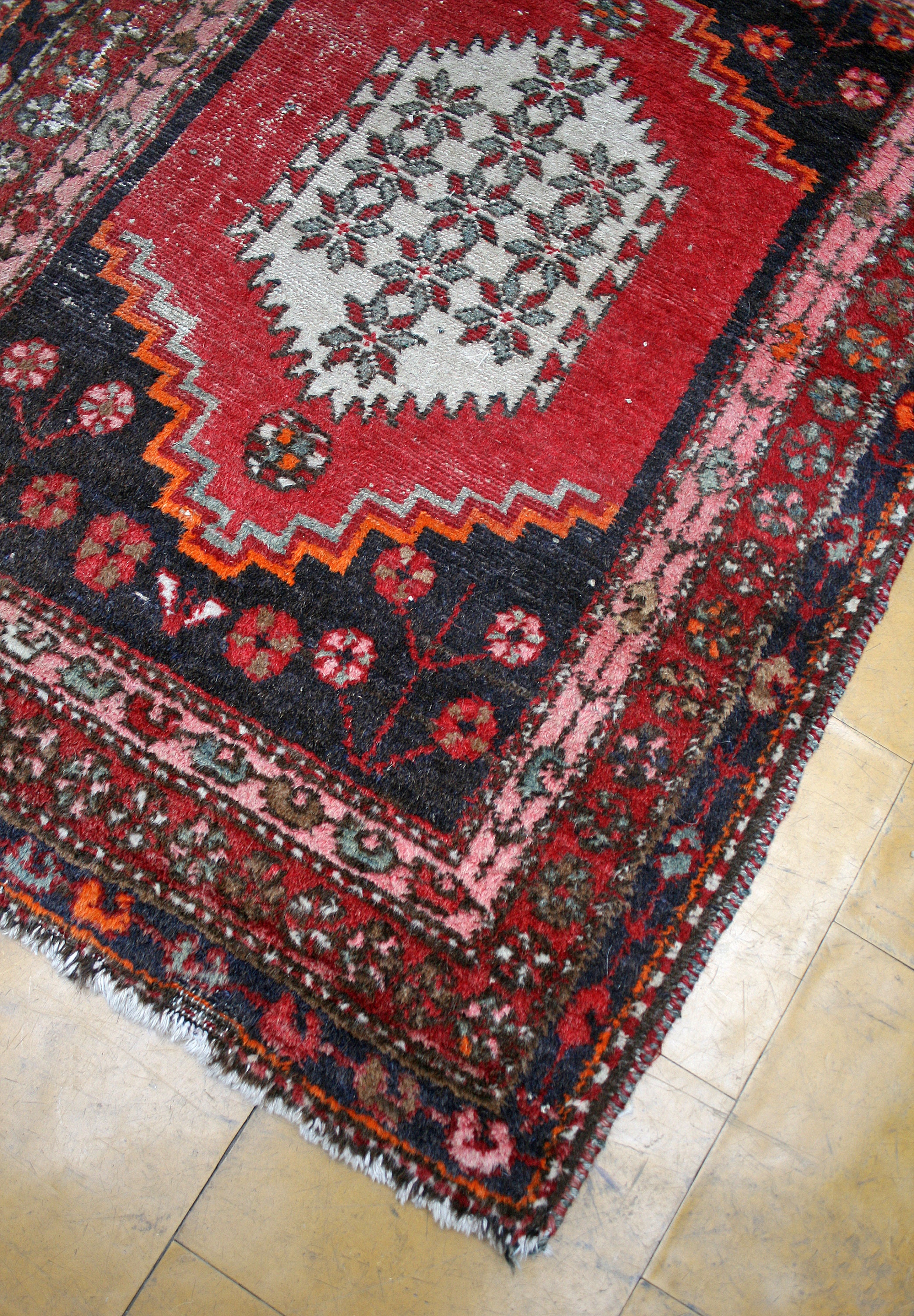 Antique Light Red Geometric Woven Wool Rug Carpet Small Black - Etsy