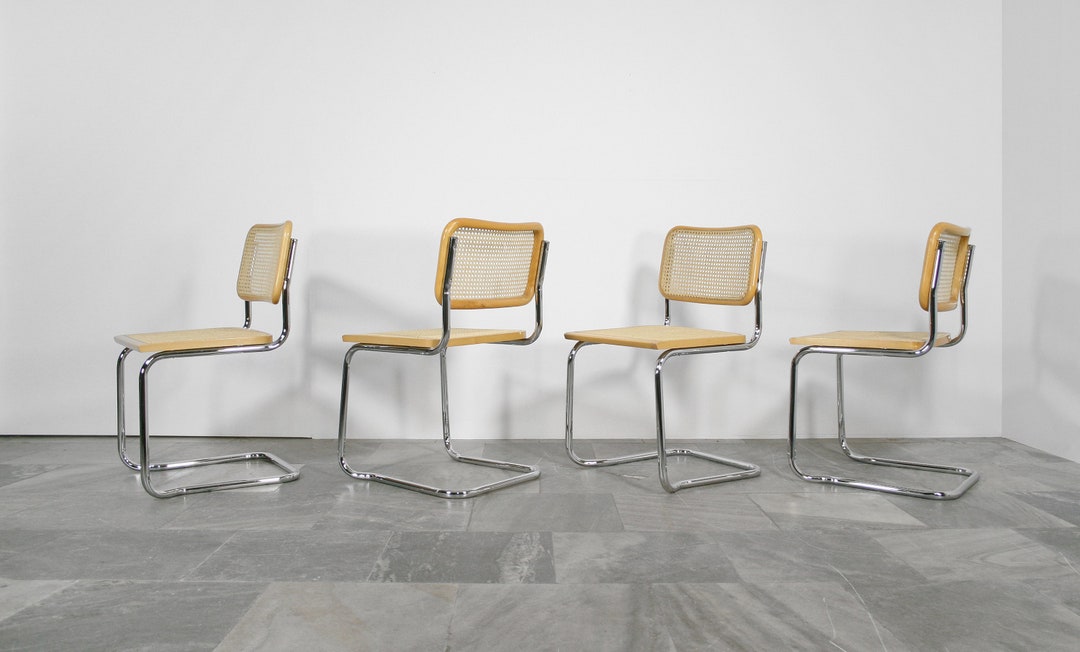 Price per Piece Vintage Marcel Breuer B32 Italian Cesca Wicker Chrome ...