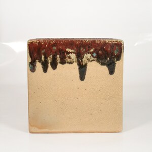 Vintage Rectangular Modernist Fat Lava Ceramic Vase Skin Tone Maroon ...