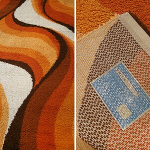 Mid Century Modern Prinstapijt Psychedelic Swirl Shag Area Pile Rug ...