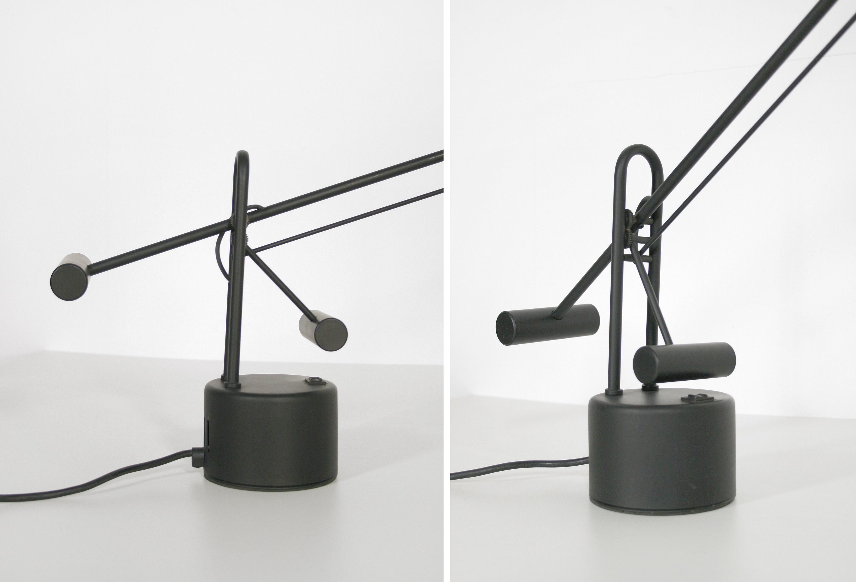 Vintage Stilplast Italian Postmodern Black Counter-balanced Halogen ...