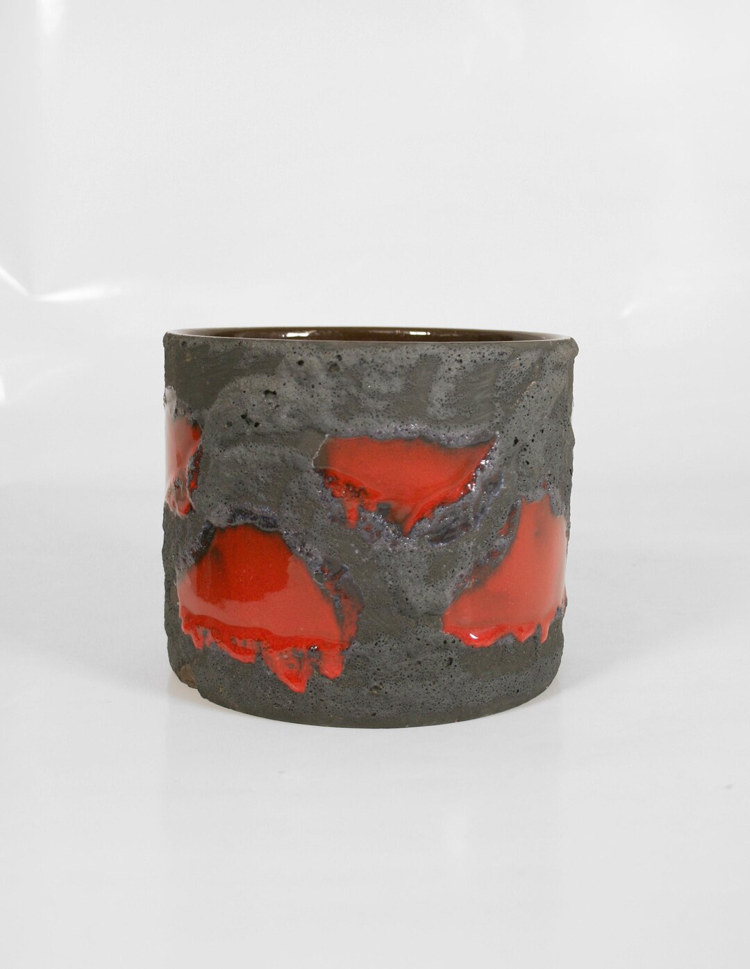 Vintage Marei Keramik Red Dripping Magma Fat Lava Ceramic Planter ...
