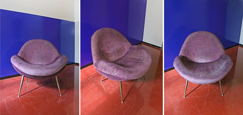 Purple Vintage Organic Egg Lounge Chair Fritz Neth Correcta West ...