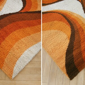 Mid Century Modern Prinstapijt Psychedelic Swirl Shag Area Pile Rug ...