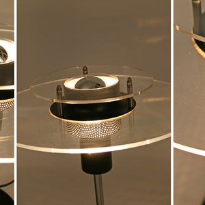 Vintage Ikea Cirkel Postmodern Acrylic Metal Desk Lamp UFO Retro Mid ...