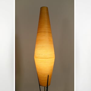 Vintage Novoplast Fibreglass Cocoon Floor Lamp Cast Iron Retro Mid ...