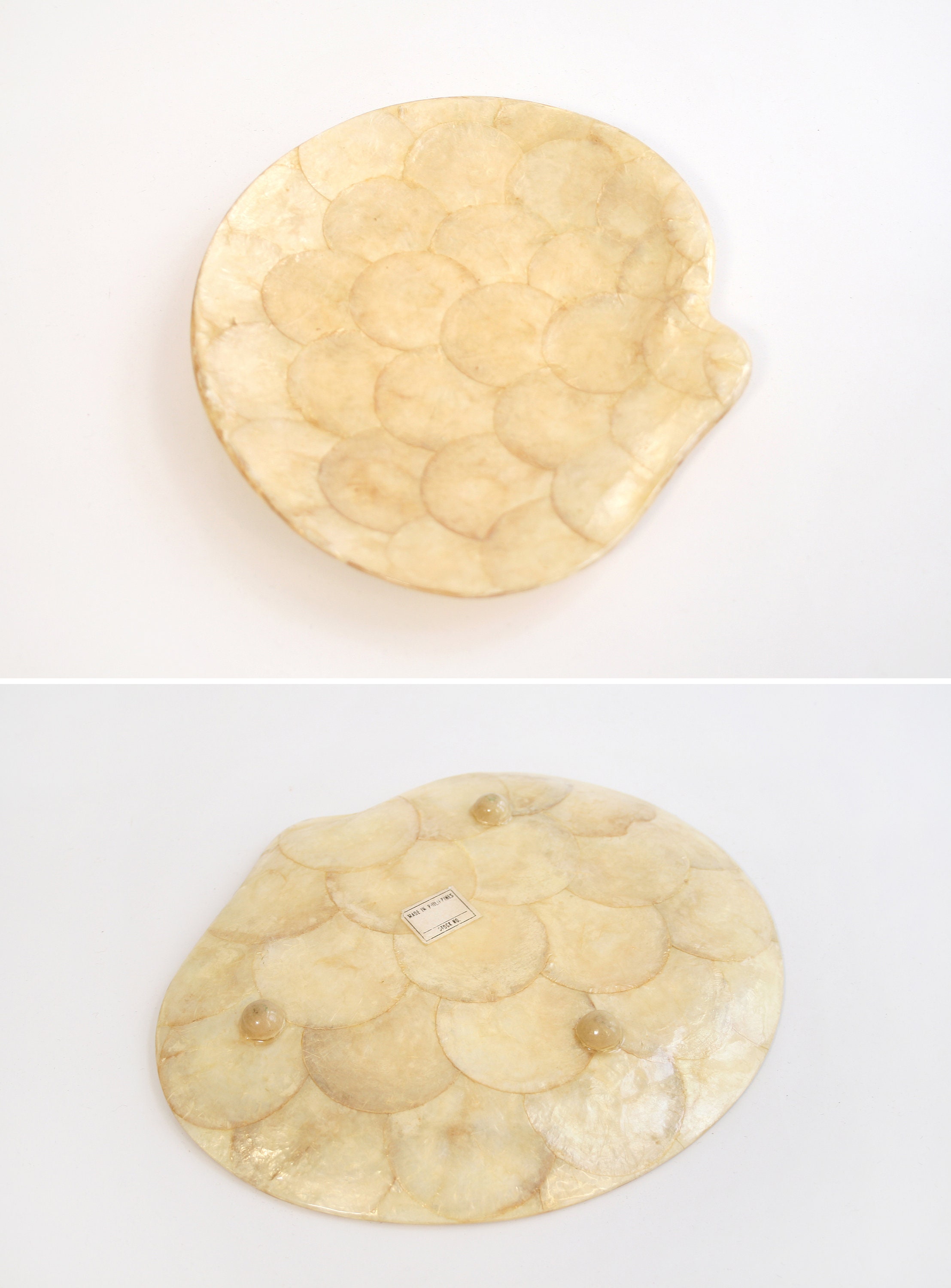 Vintage Golden Capiz Mother of Pearl Shell Plate Platter - Etsy