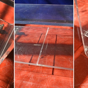 Vintage Michel Dumas for Roche Bobois Style Lucite Side Plexiglass Console Table Space Age ...