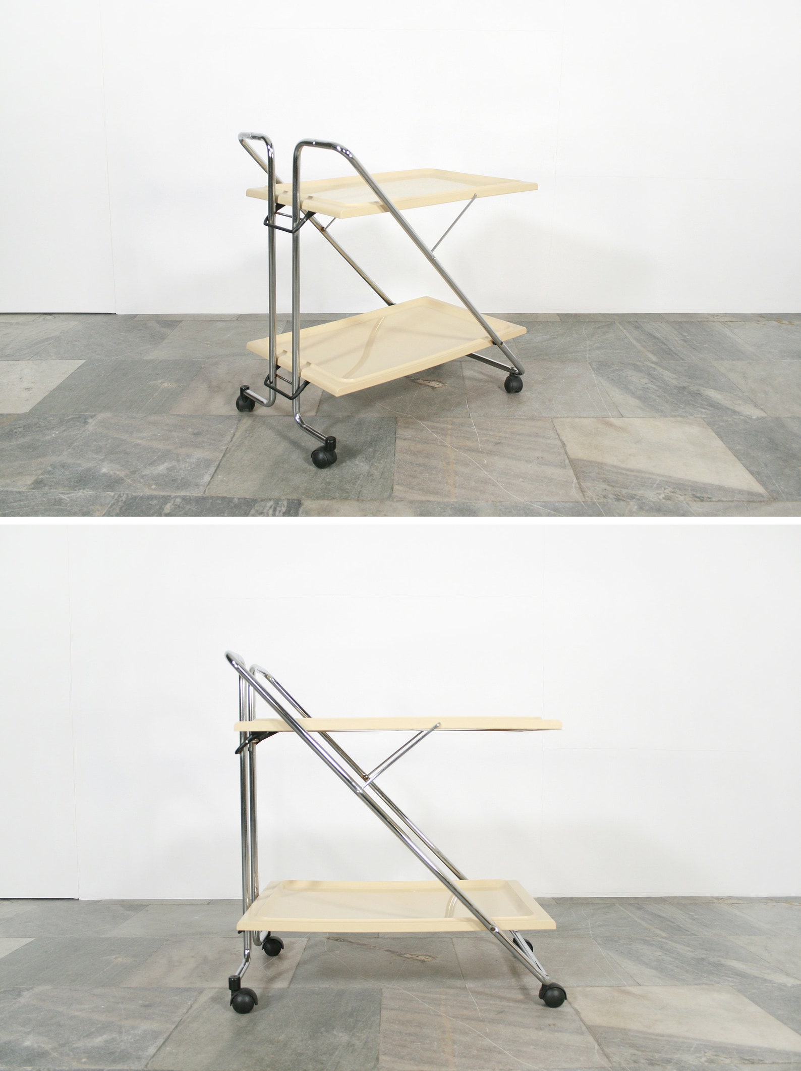 Vintage Creamy Beige Foldable Minibar Side End Table - Etsy