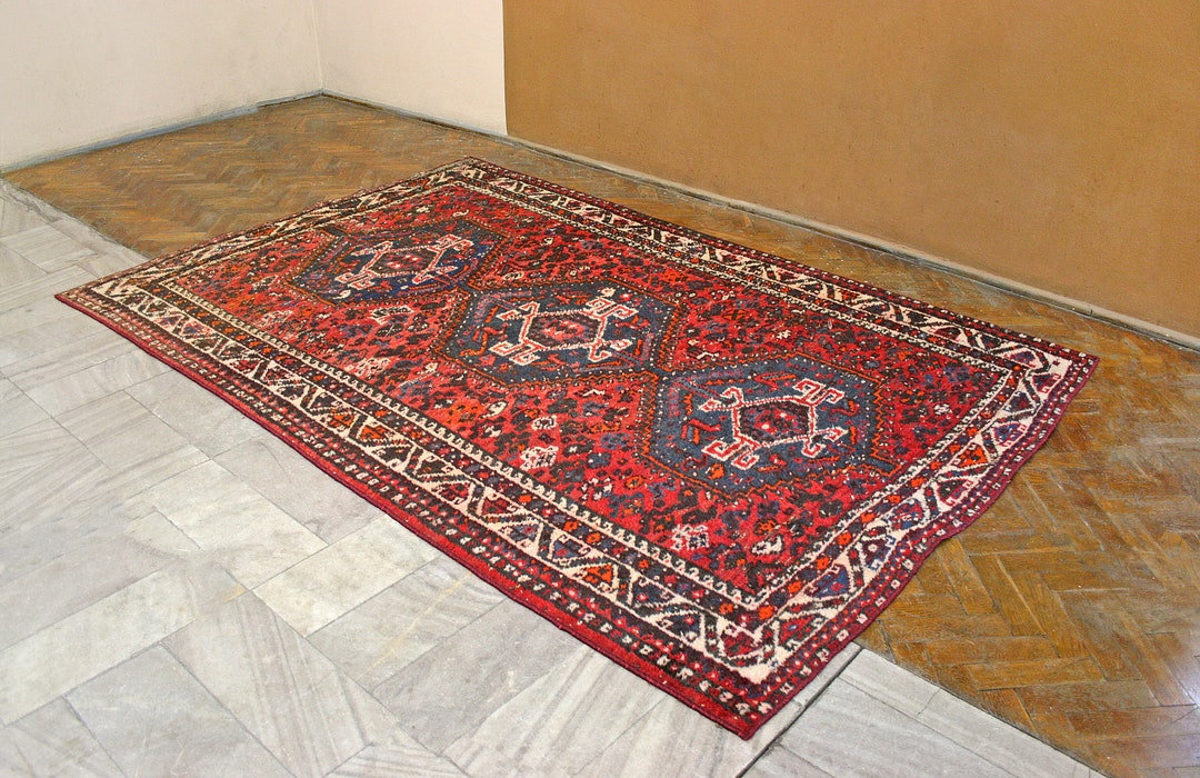 Vintage Handwoven Wool Large Area Red Turkish Rug Carpet - Etsy