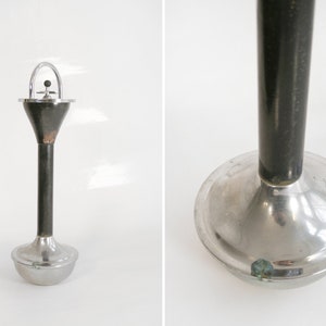 Black Vintage Self Standing Art Deco Ashtray Retro Accent Tall Antique ...