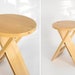 Vintage Roger Tallon TS Modernist Folding Wooden Stool Circular Round ...