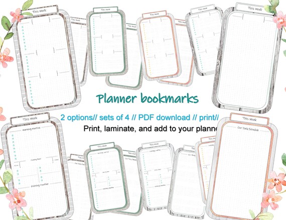 Planner Bookmark Set for your Homeschool Adventures Planner | Etsy