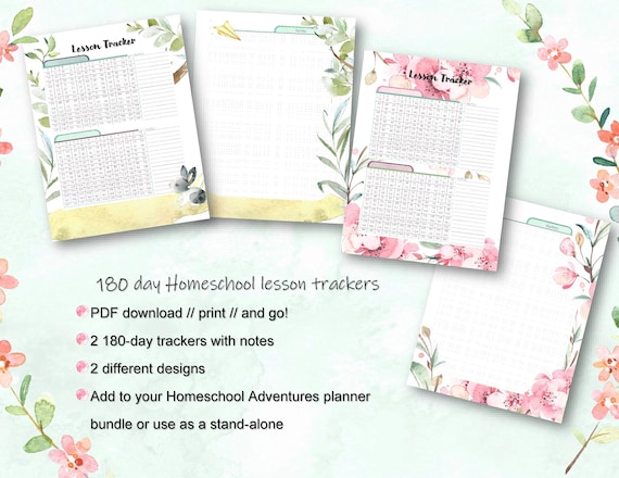 180 Day Lesson Tracker Homeschool Planner Add On - Etsy