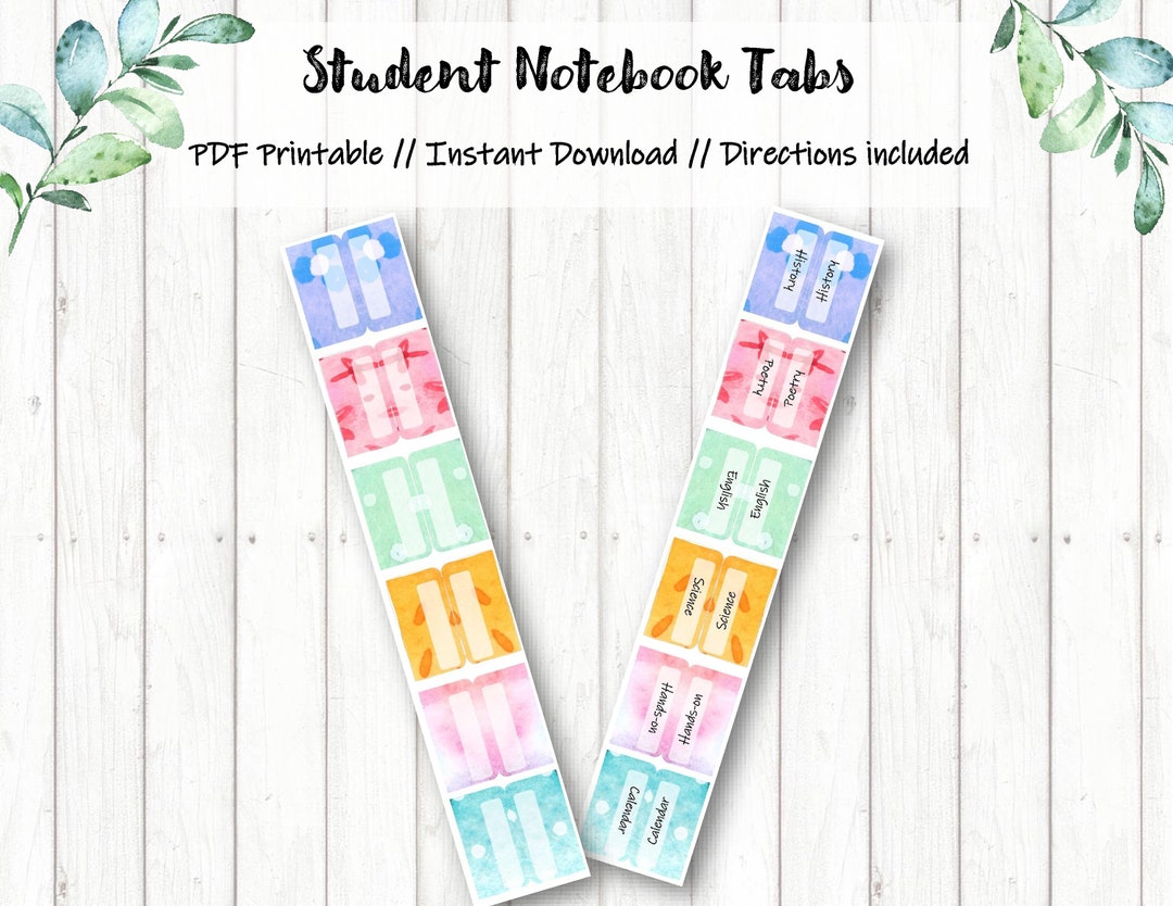 Student Notebook Tabs for Flower Girls Homeschool Adventures Dividers ...