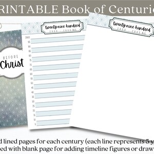 Printable Book of Centuries, Charlotte Mason, Timeline Book for ...