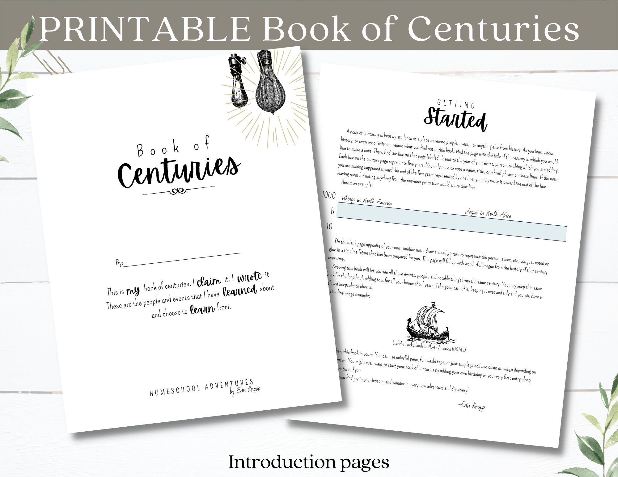 Printable Book of Centuries, Charlotte Mason, Timeline Book for ...