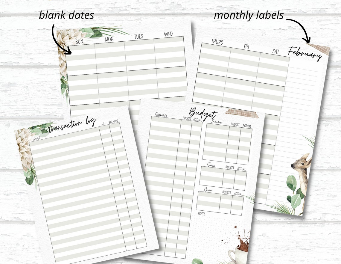 PRINTABLE Budget Planner Undated Finance Planning Pages With - Etsy