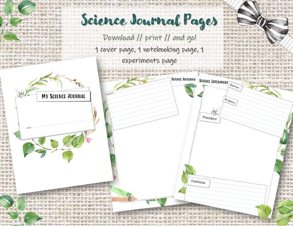 Student Science Notebook and Experiments Pages | Etsy