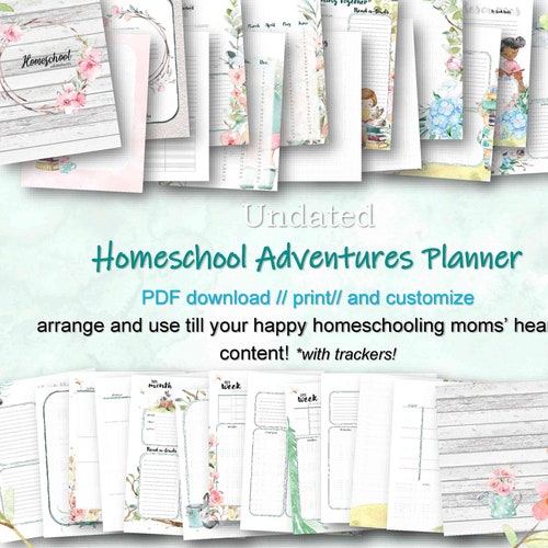 Printable Undated Homeschool Adventures Planner Blank Monthly - Etsy