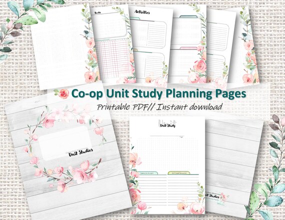 Printable Co-op Unit Study Planning Pages Homeschool planner | Etsy