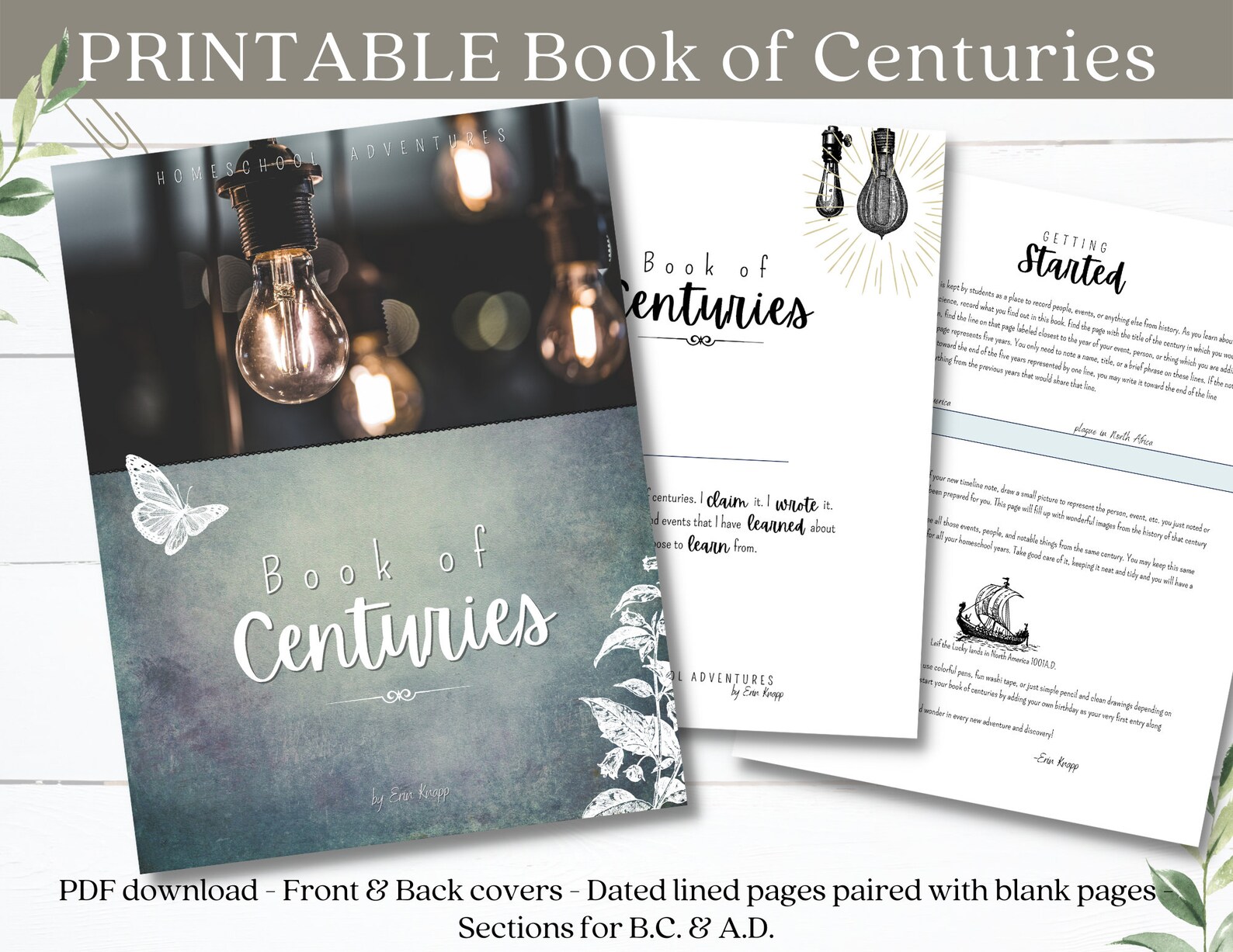 Printable Book of Centuries Charlotte Mason Timeline Book - Etsy