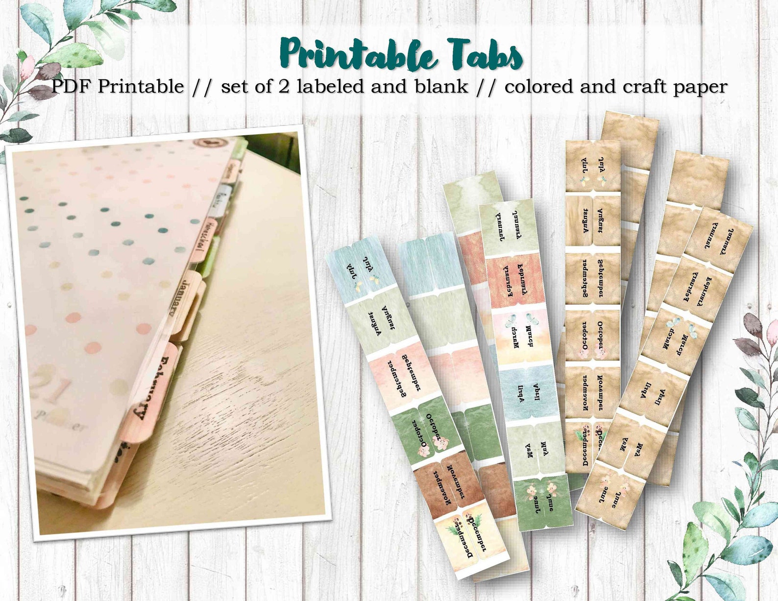 Printable Planner Tabs, Homeschool Adventures Planner Afternoon Garden ...