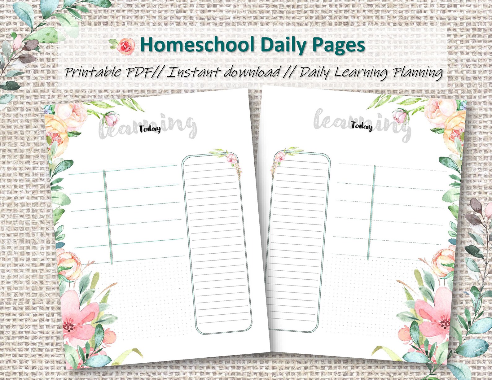 Printable Daily Planning Pages Homeschool Planner Pages - Etsy