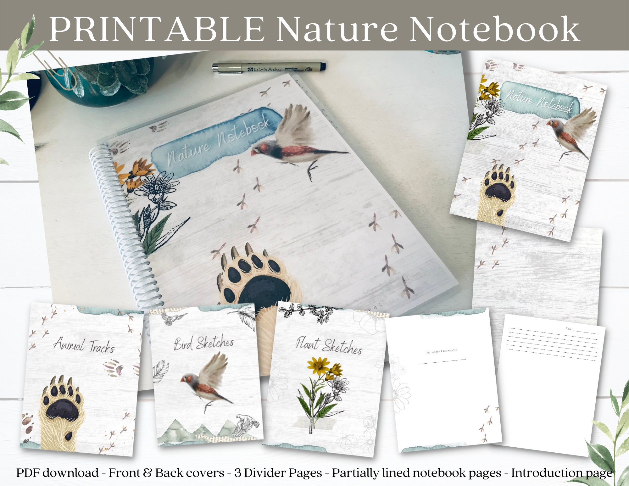 Printable Nature Notebook Journal - Etsy