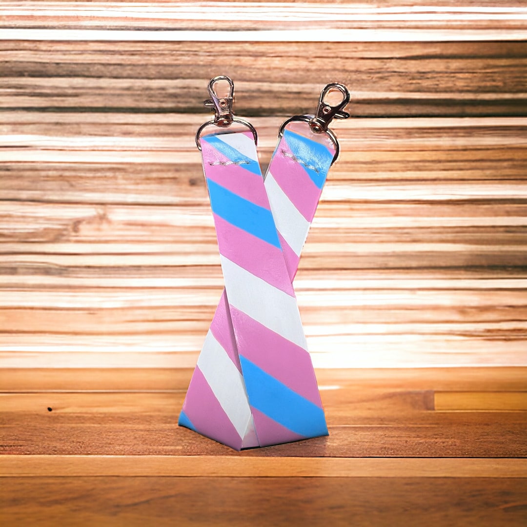 Transgender Pride Flag Leather Lanyard - Etsy