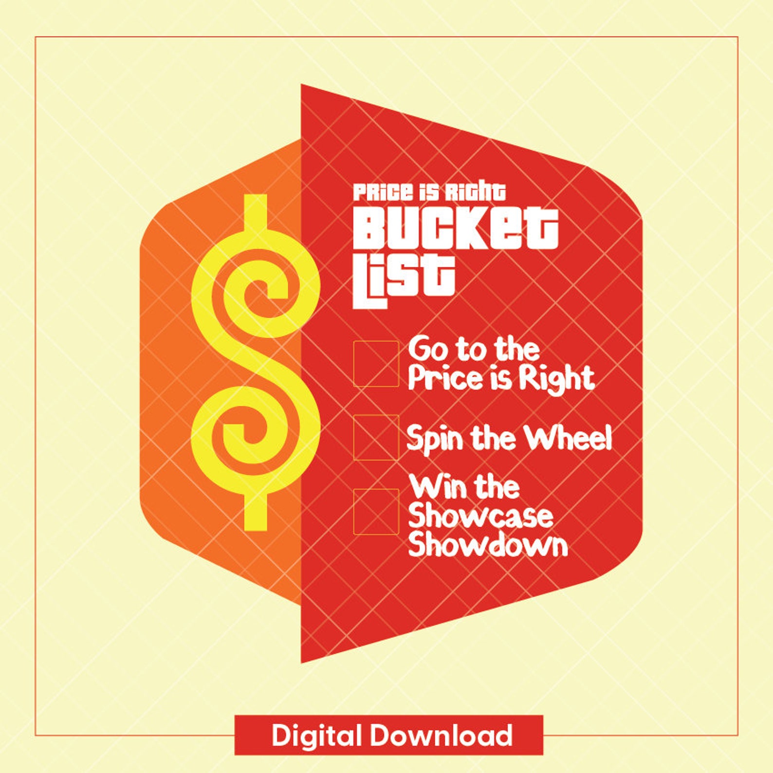 Bucket List - Price is Right - Digital Download - PNG - SVG - EPS - Ai ...