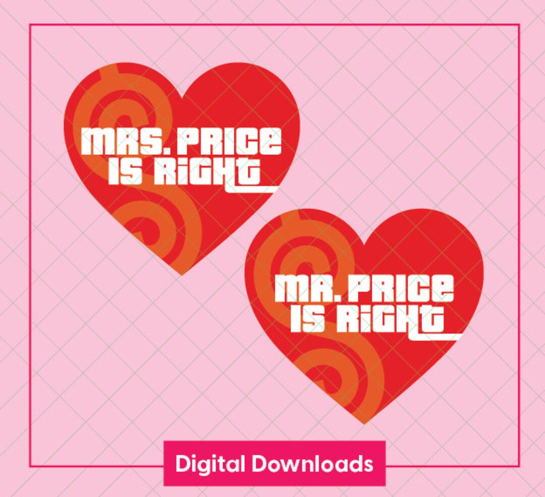 Mr. and Mrs. Price is Right - Two Designs - Digital Downloads - PNG ...