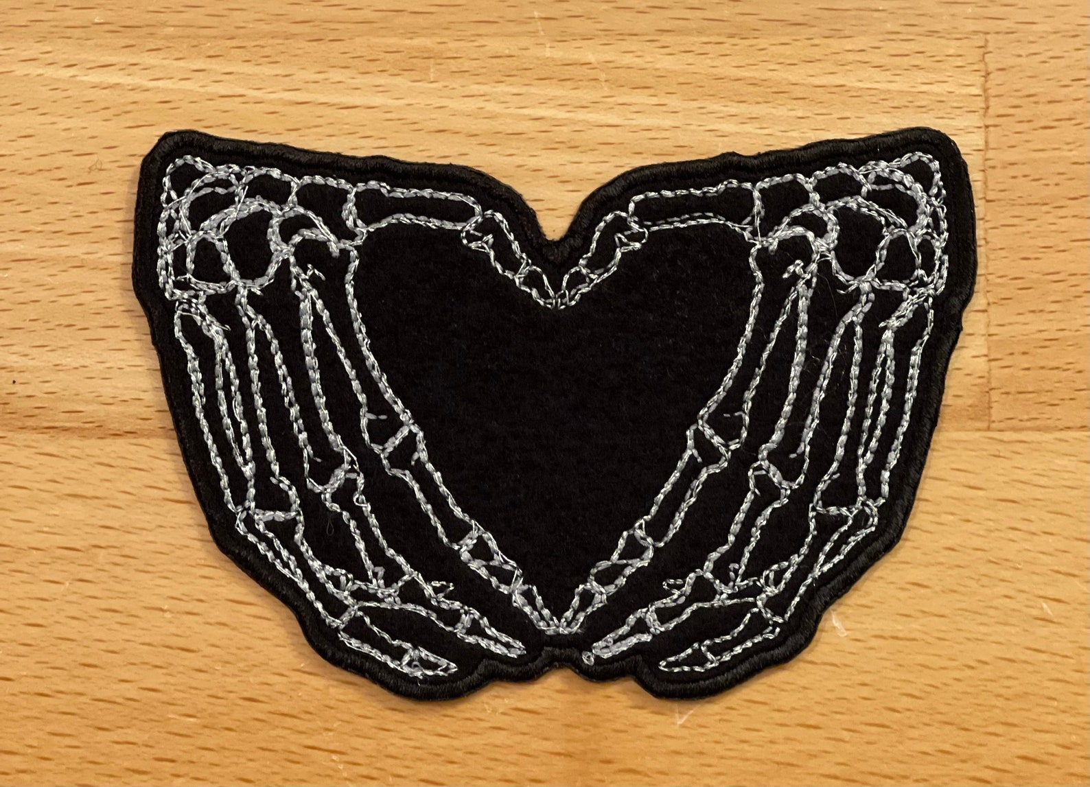 Skeleton Heart Hands Patch 2 Sizes | Etsy