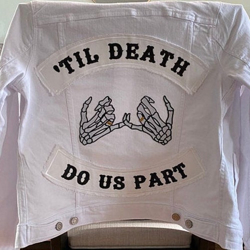 Till Death Leather Jacket Iron on Heat Transfer Denim - Etsy