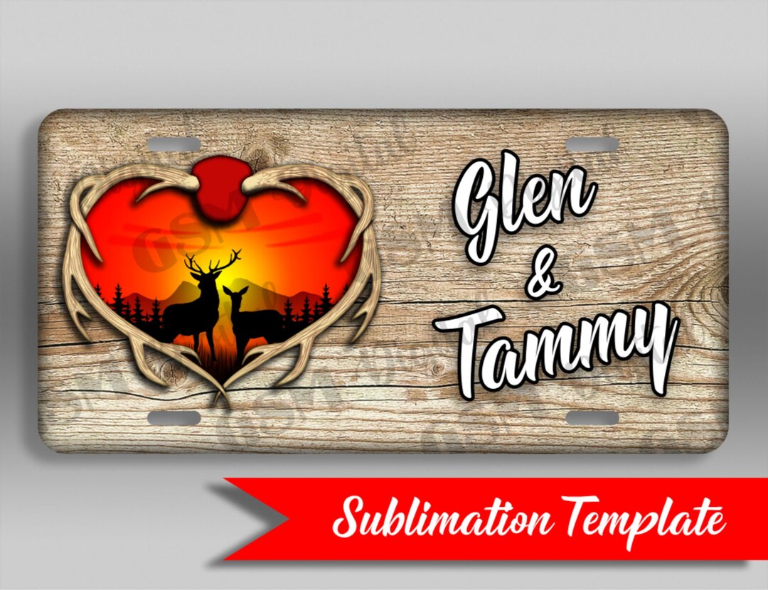 Deer Couple-license Plate Sublimation Template-instant Download - Etsy