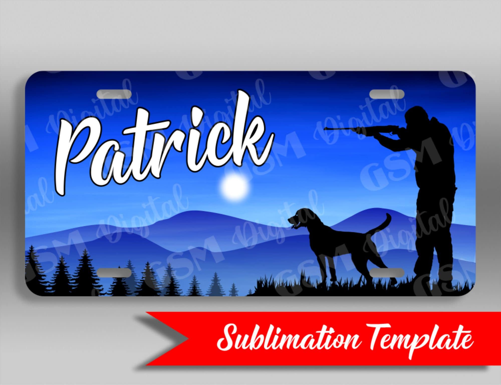 Hunter-license Plate Sublimation Template-instant Download - Etsy