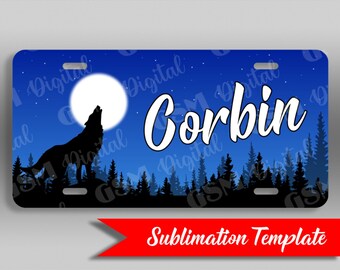 Wolf License Plate - Etsy