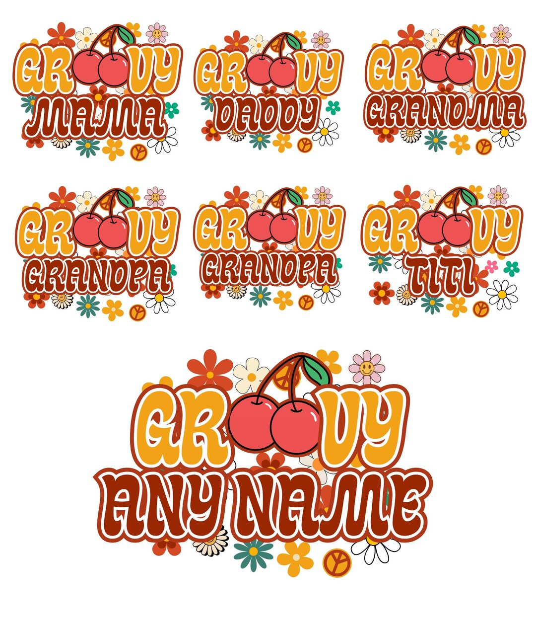 Groovy Family PNG Bundle - Etsy