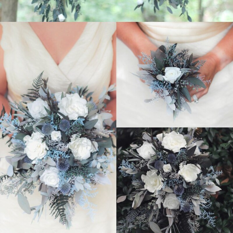 Dusty Blue Bouquet - Etsy