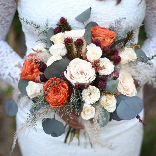 Rust Bridal Bouquet - Etsy