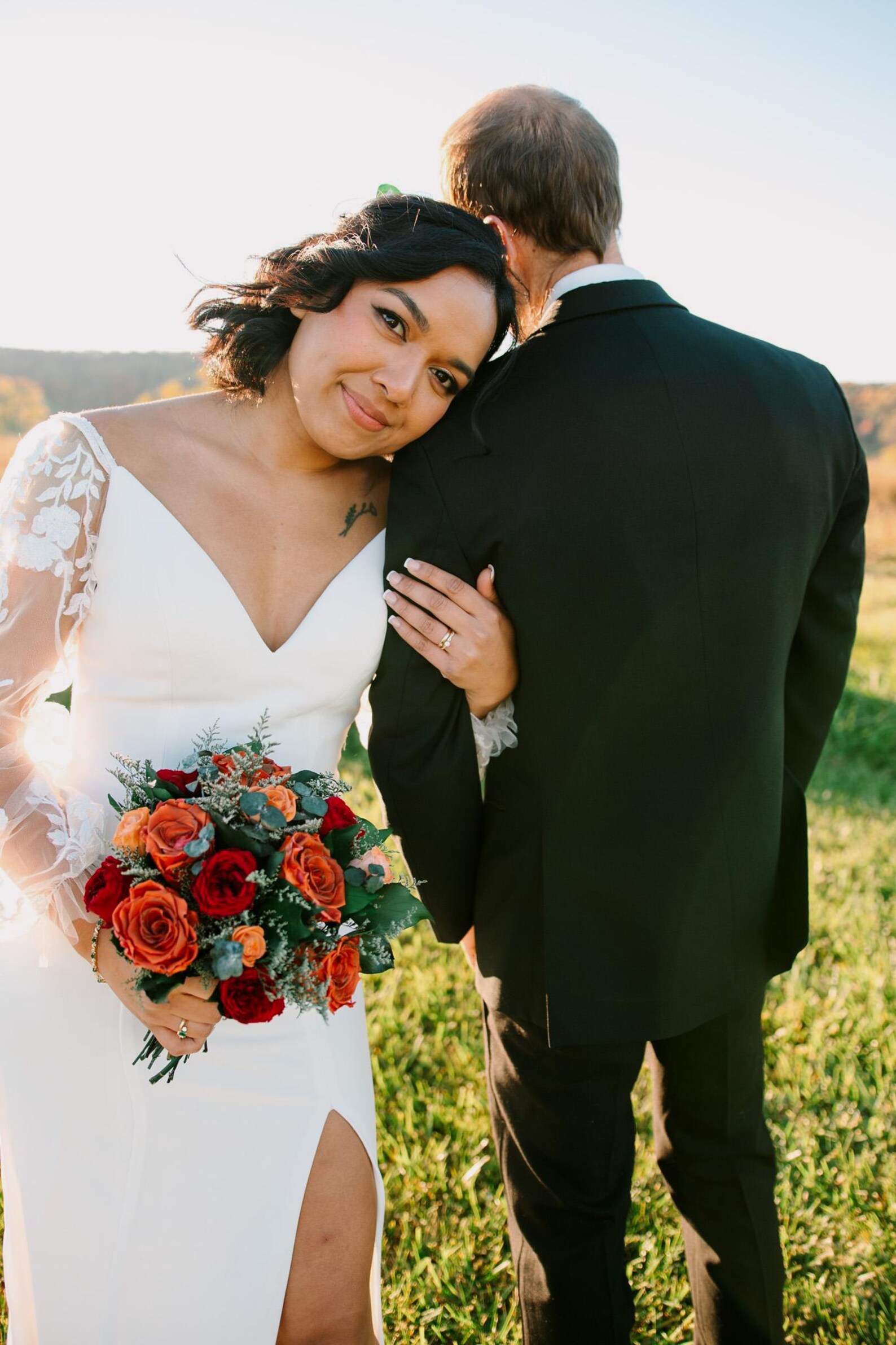 Rust Orange Wedding Bouquet, Terracotta & Burgundy Bridal Bouquet, Fall ...
