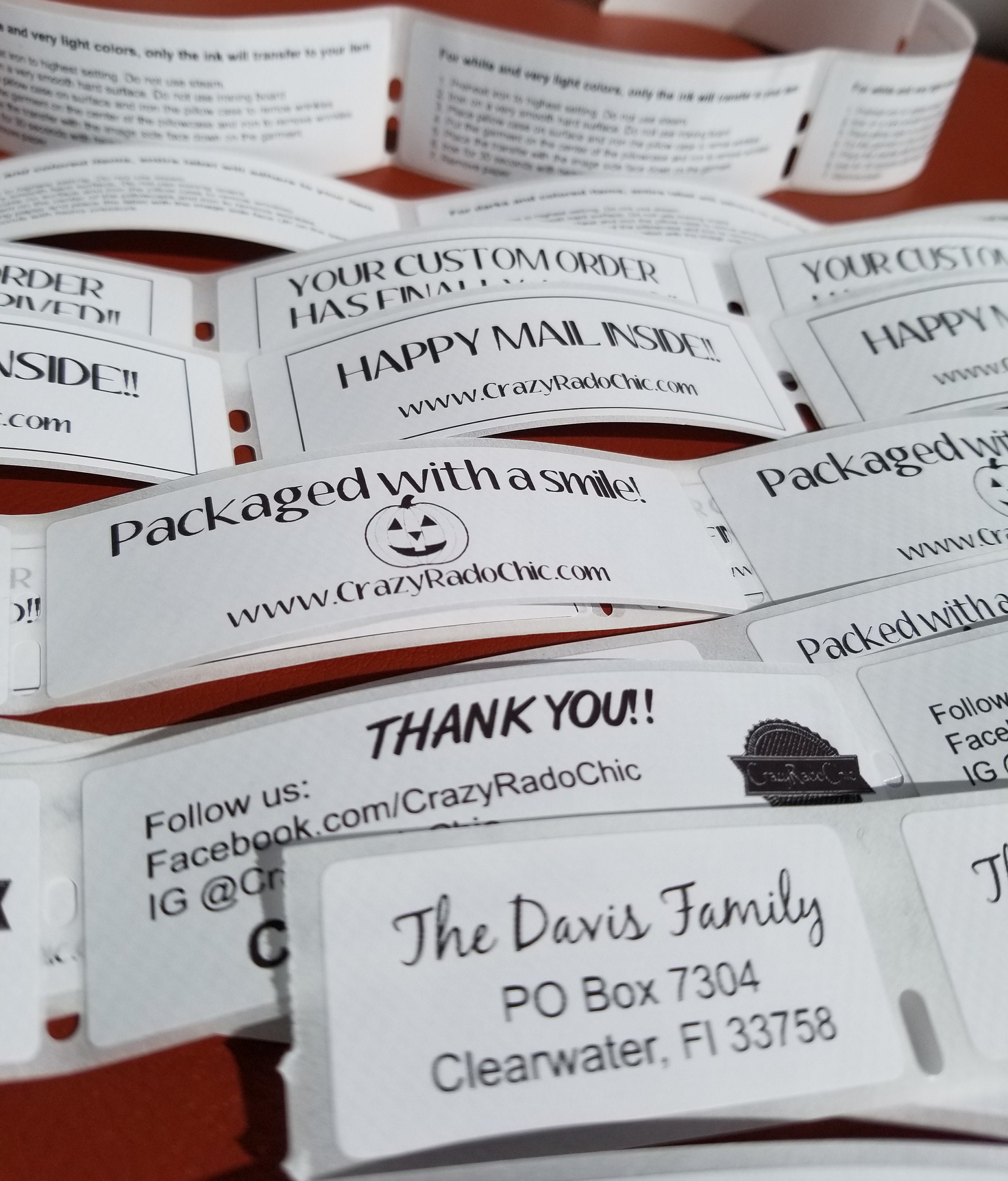 Instruction labels heat transfer application Instruction | Etsy