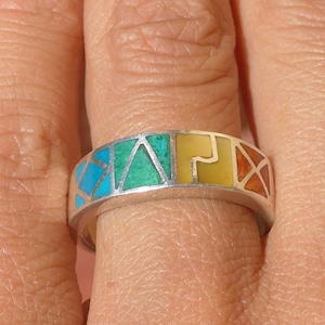 Colorful Inca Calendar Ring - Etsy