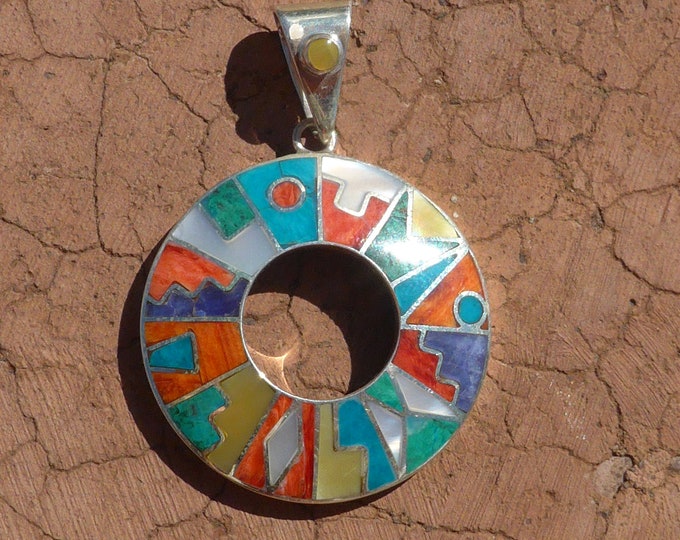 Inka Calendar Colorful Pendant - Etsy