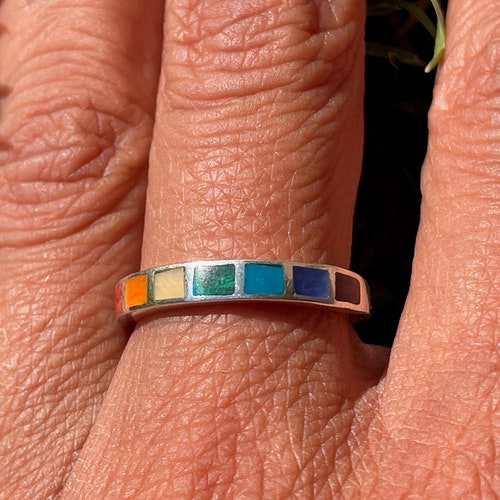 Silver Chakra Stone Ring - Etsy